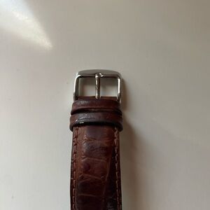 Accessories | Brown Leather Strap Square Watch | Poshmark
